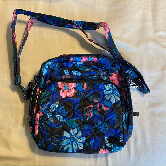 lug | Bags | Lug Ranger Blue And Pink Crossbody Bag With Floral Design ...